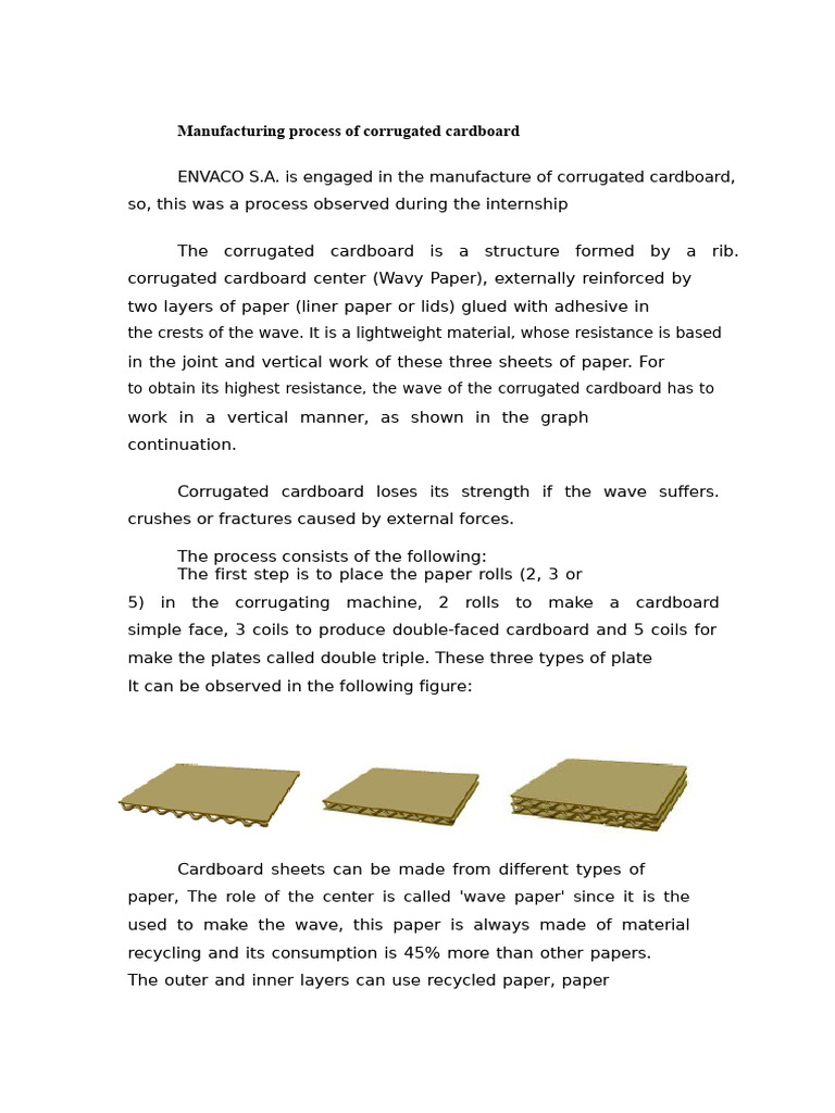 Manufacturing Process of Corrugated Cardboard | PDF | Industrial ...