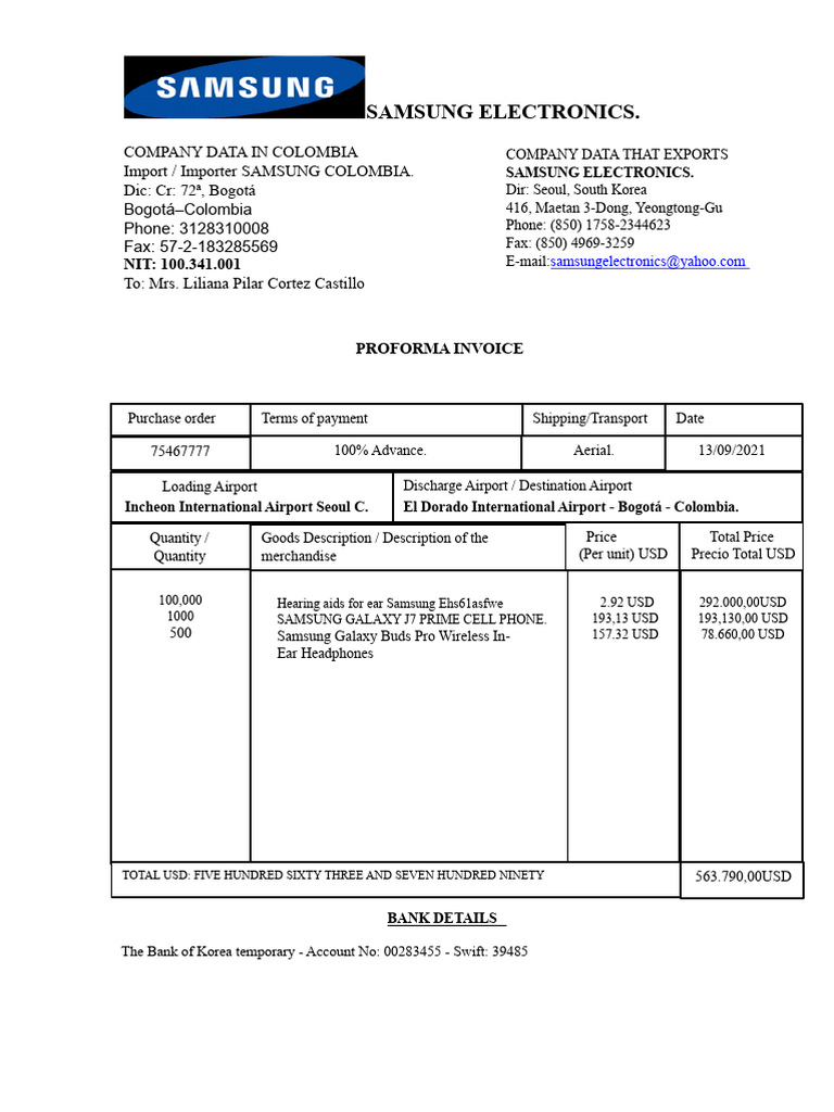 Invoice Headphones Ace Cell Phones | PDF