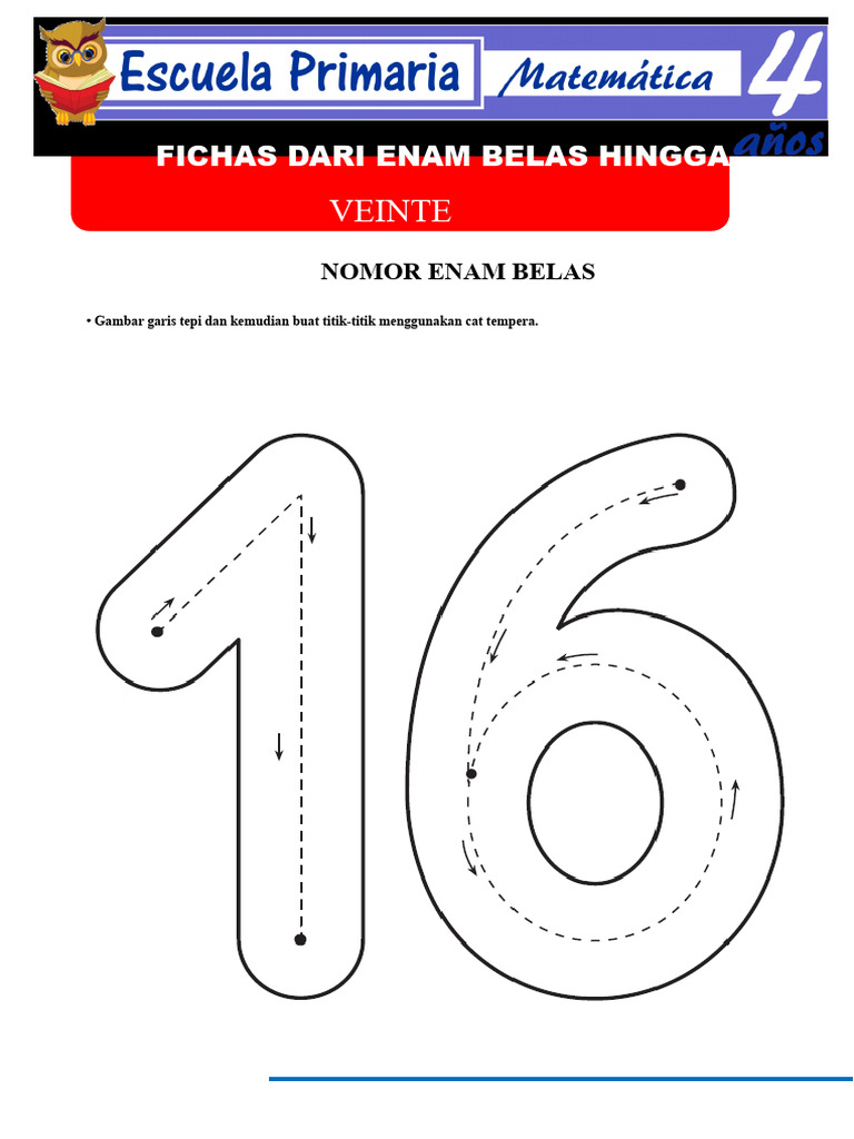 Aktivitas Menggambar dan Mewarnai Angka 16-20 | PDF