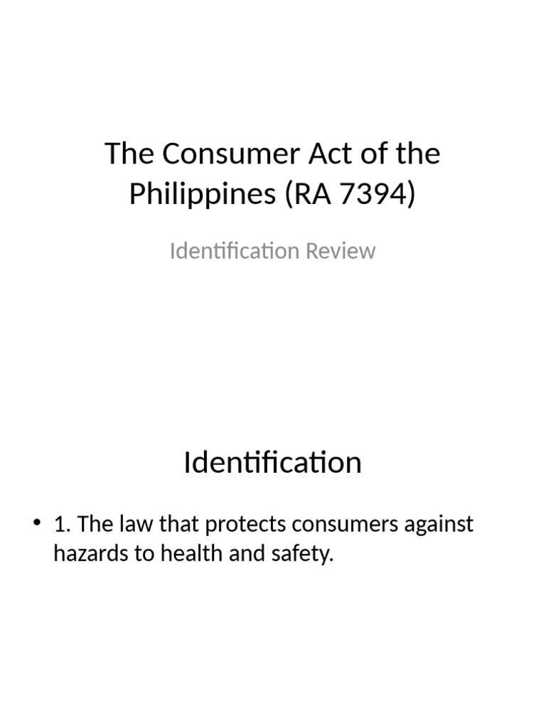 Overview of the Consumer Act of the Philippines | PDF