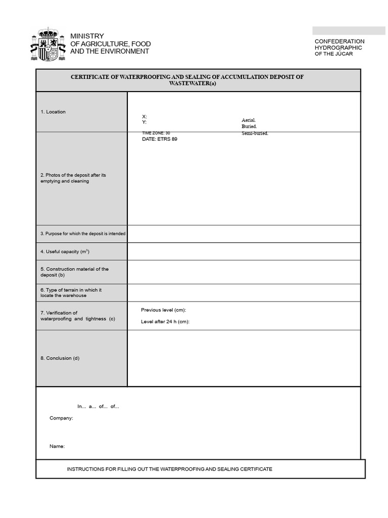 0B Waterproofing and Sealing Certificate | PDF | Verification And Validation