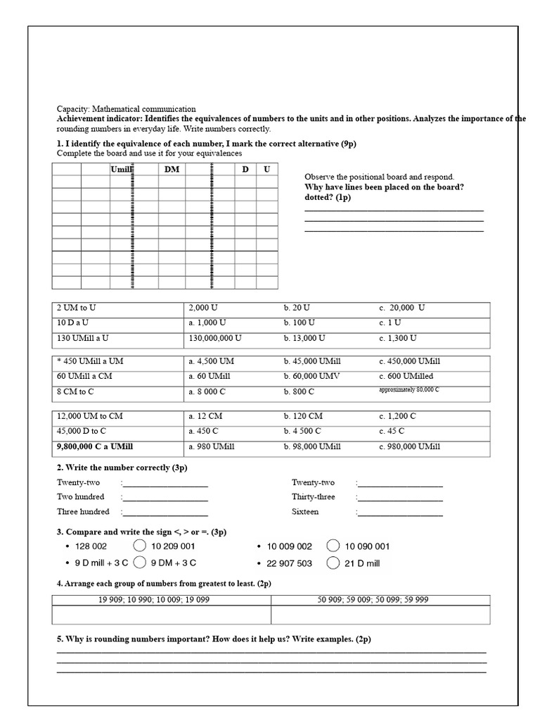Qualified Math Practice 5th Grade Decimal Numbering System | PDF ...