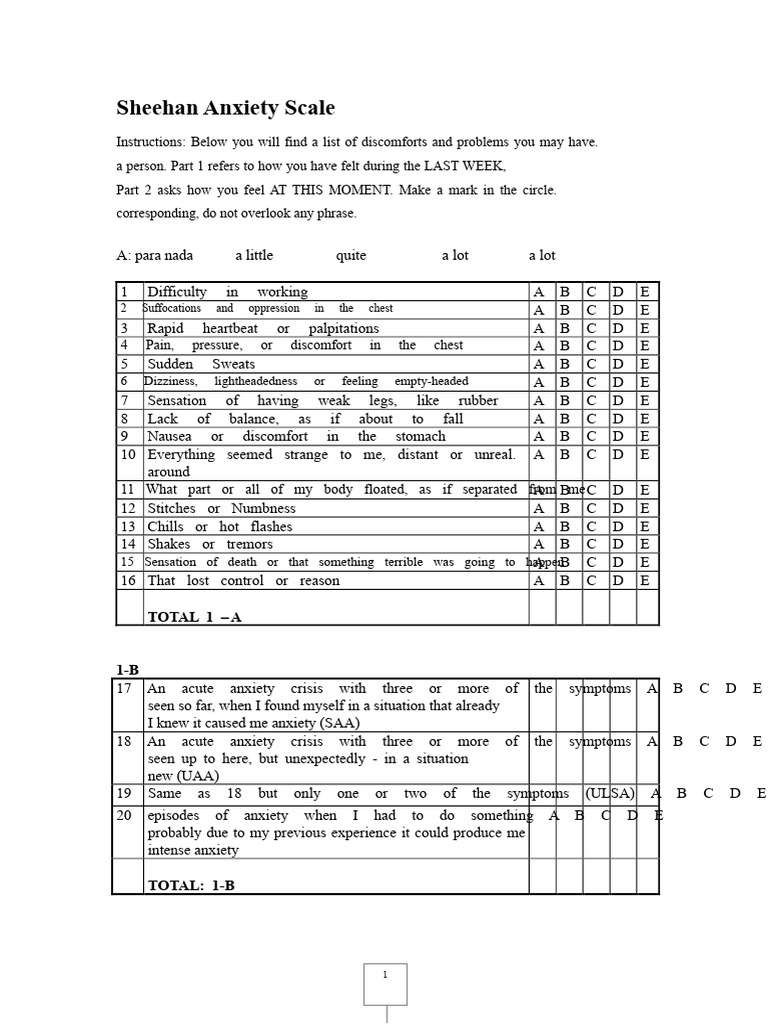 Mod5 Sheehan Anxiety Scale | PDF | Anxiety | Thorax