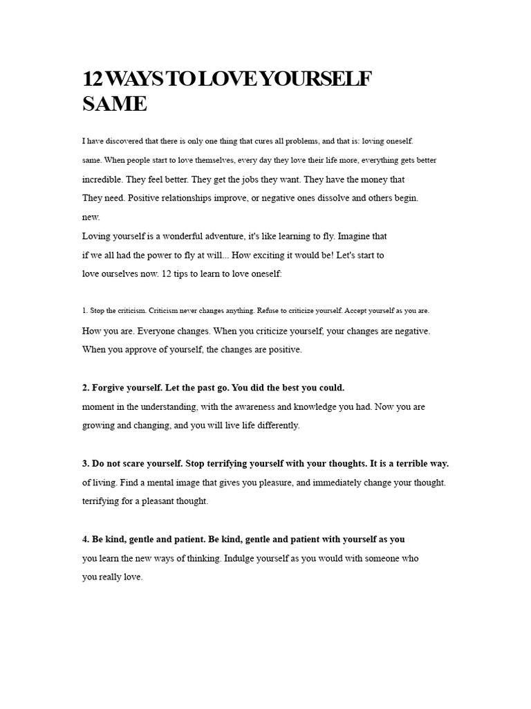 12 Ways To Love Yourself Same: 2. Forgive Yourself. Let The Past Go ...