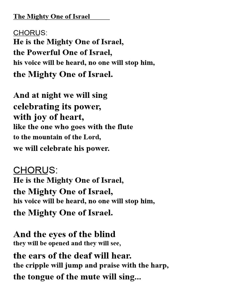 Mighty One of Israel: A Celebration Song | PDF