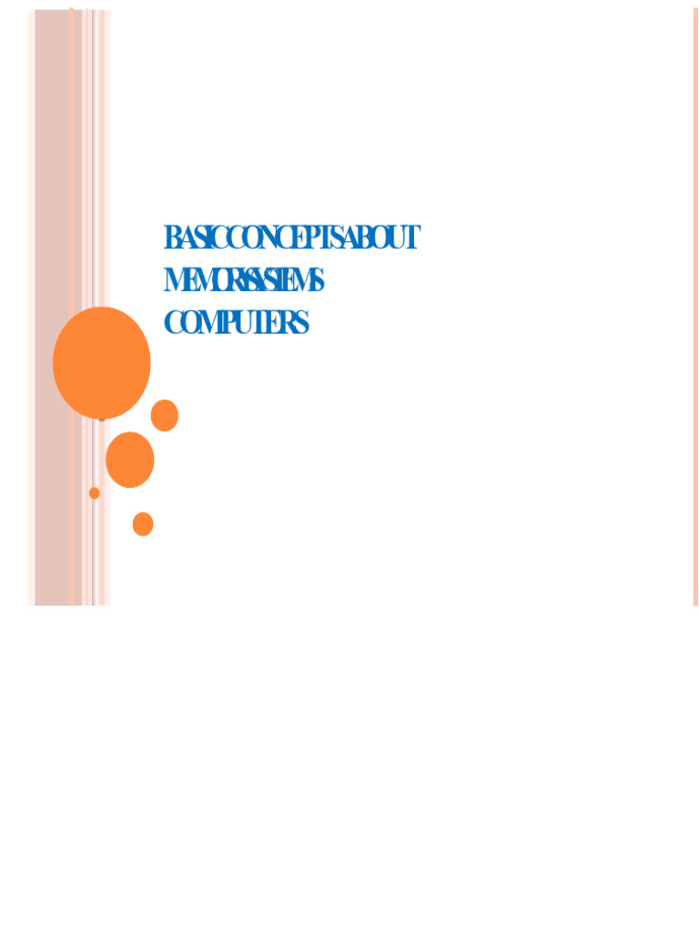 Basic Concepts About Computer Memory Systems s5l Josue Torres | PDF ...