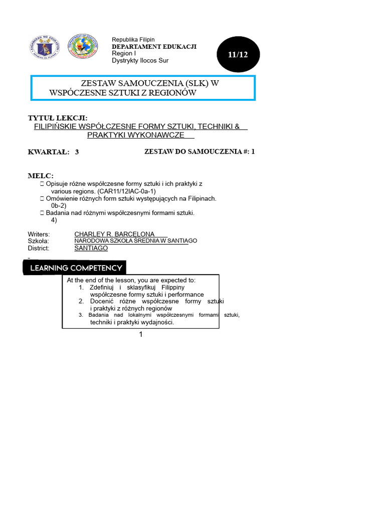 Cpar Q1 SLK1 | PDF