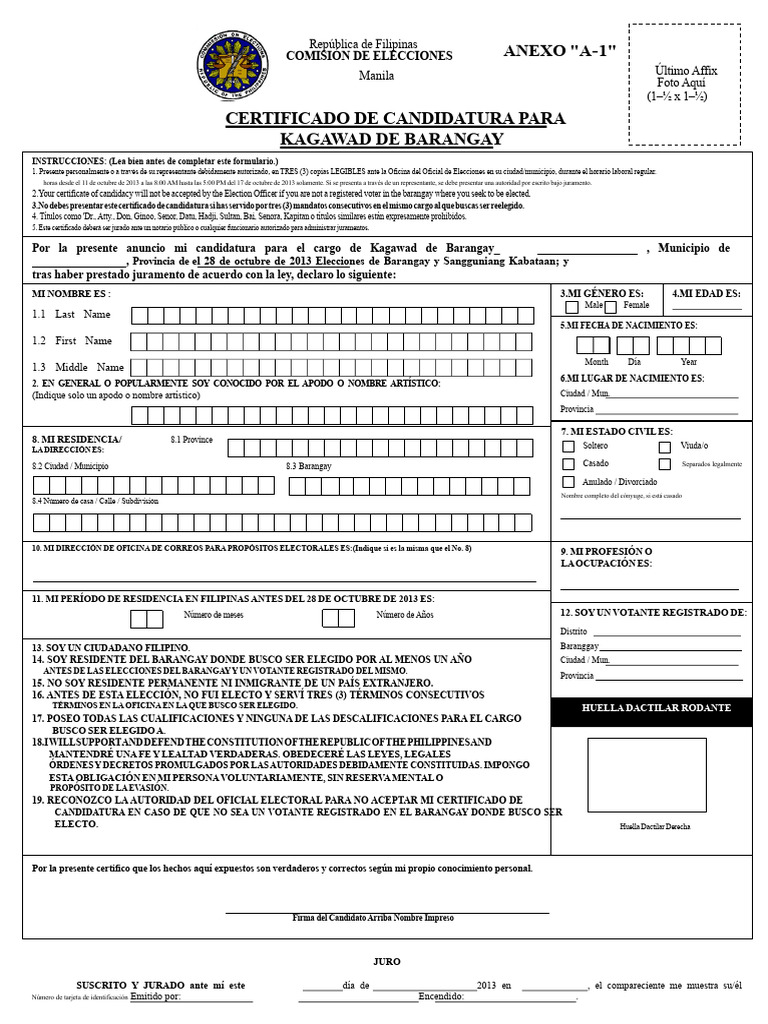 Coc Barangay Kagawad | PDF