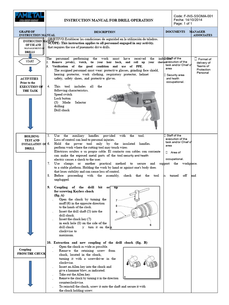 Drill Operation Safety Instruction Manual | PDF | Personal Protective ...