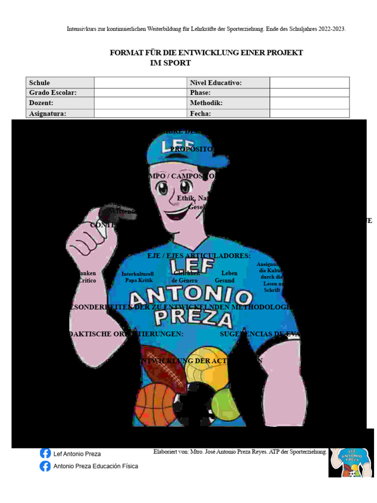 Format Für Ein Projekt Im Sportunterricht - Mtr. Antonio Preza | PDF