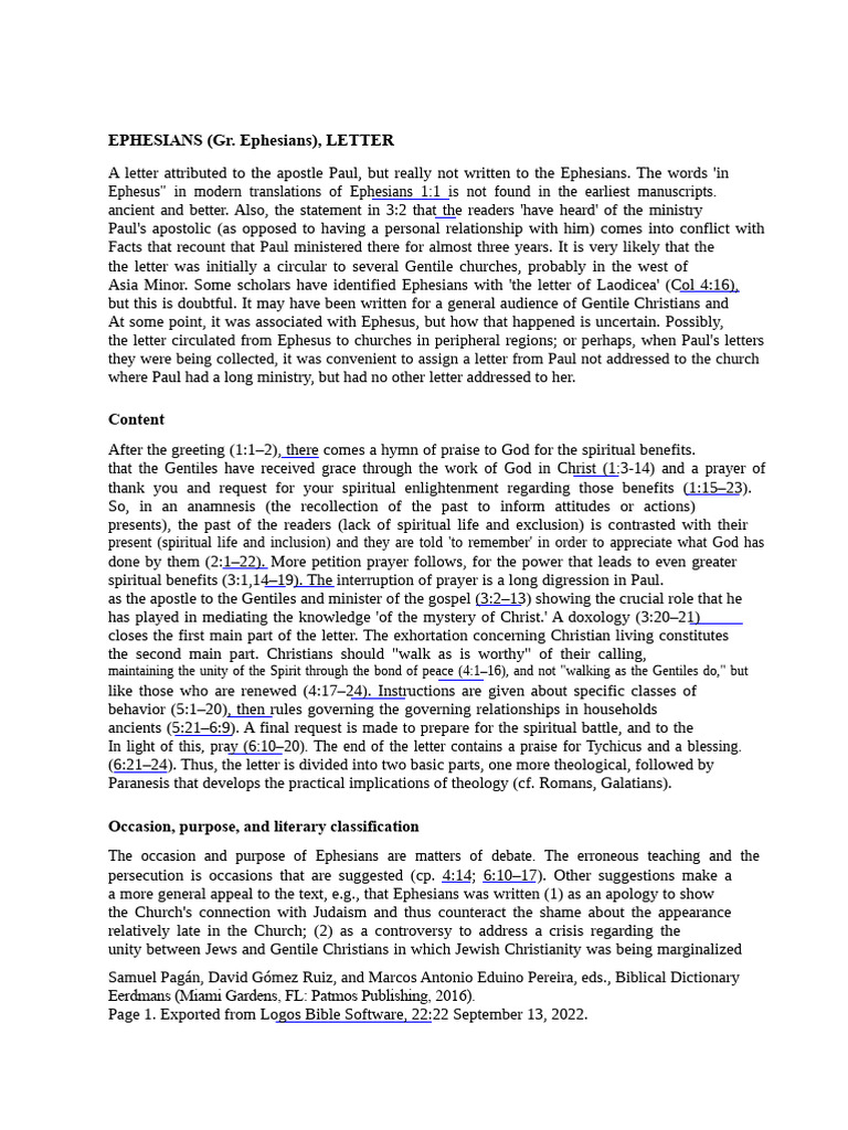 Eerdmans Biblical Dictionary | PDF | Epistle To The Ephesians | Epistle ...