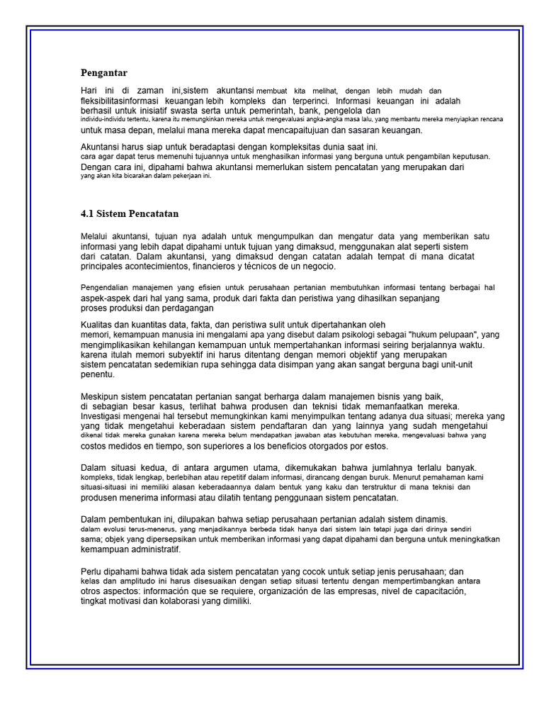 Sistem Pencatatan Akuntansi Pertanian | PDF