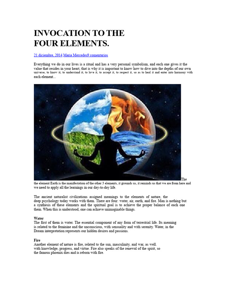 Invocation of the Four Elements Guide | PDF | Nature | Spirituality