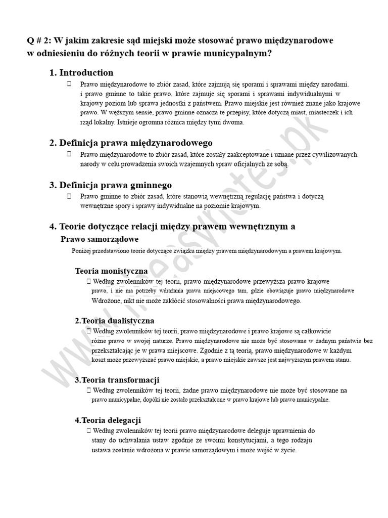 Prawo Międzynarodowe I Prawo Krajowe | PDF