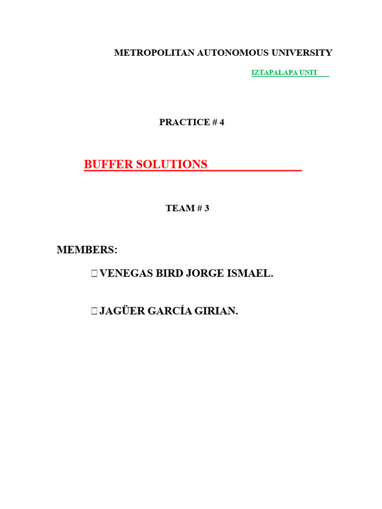 Buffer Solutions Experiment Analysis | PDF | Ph | Buffer Solution
