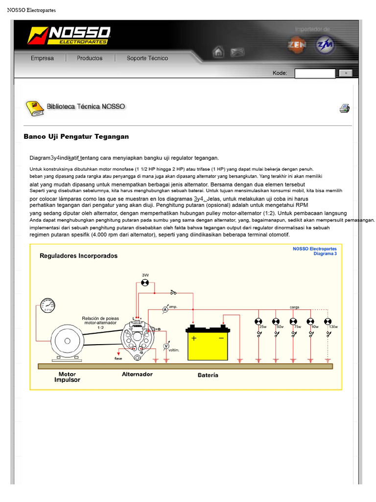 NOSSO Electropartes, Bank Uji Regulator Tegangan | PDF