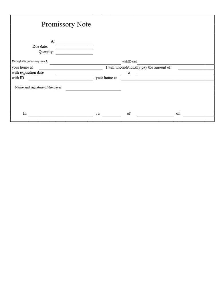 Promissory Note Template Guide | PDF