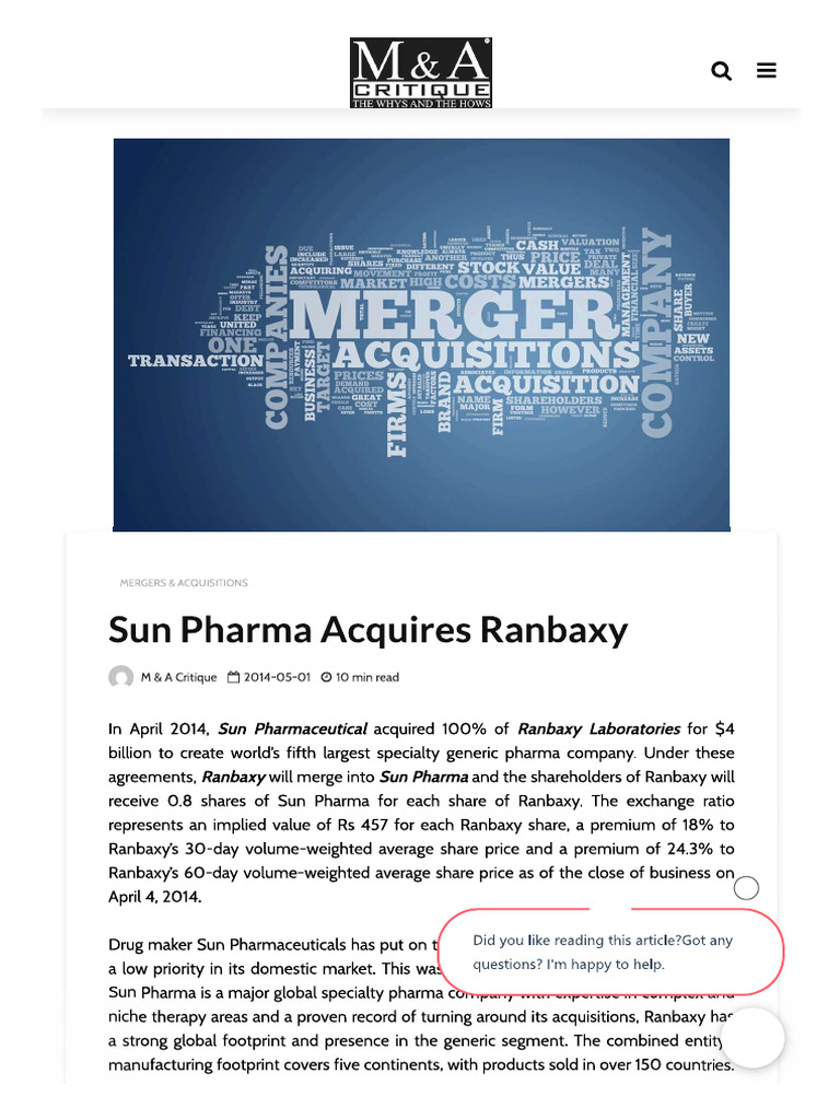 Sun and Ranbaxy | PDF