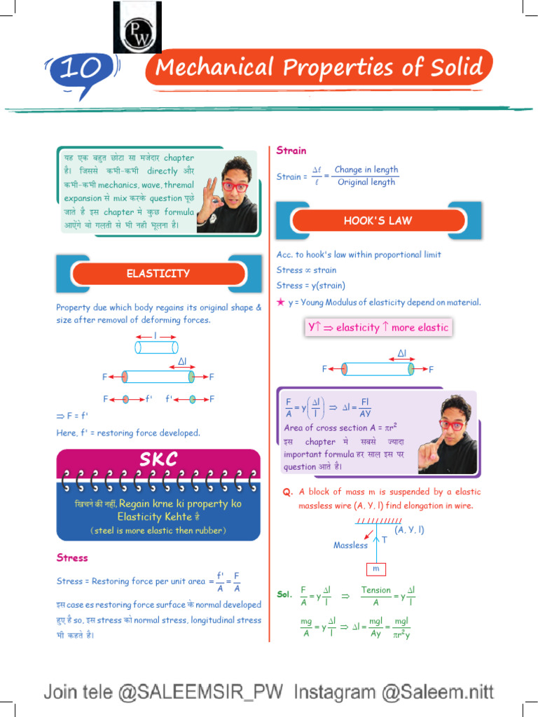 Mechanical Properties of Solids Explained | PDF | Elasticity (Physics ...