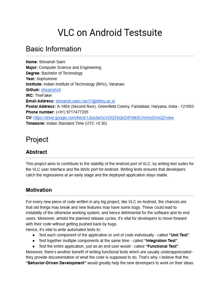 VLC Android Test Suite Development | PDF | Android (Operating System ...