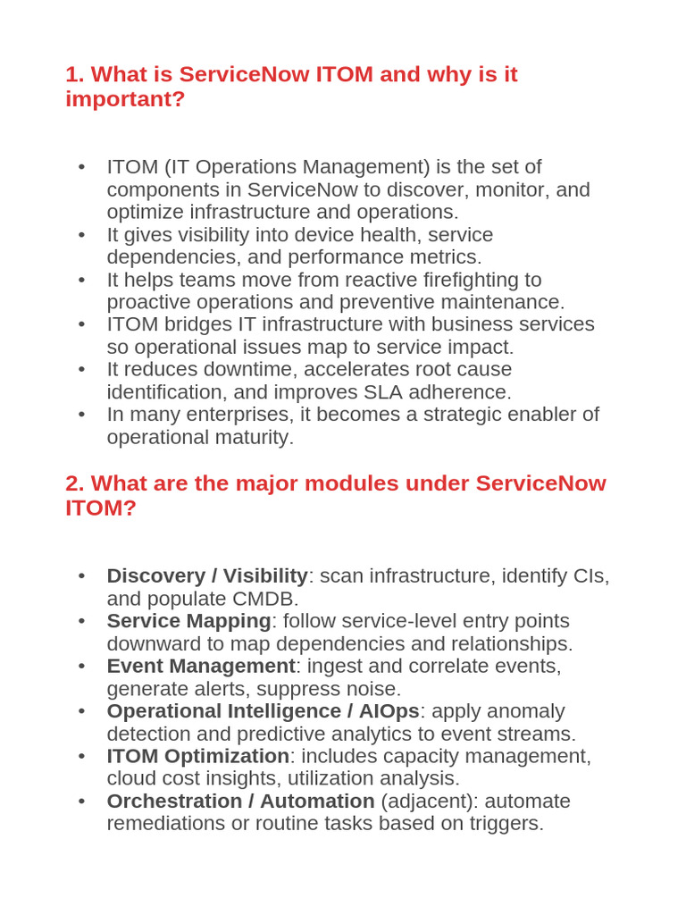 Itom Interview Questions | PDF | Computer Network | Databases