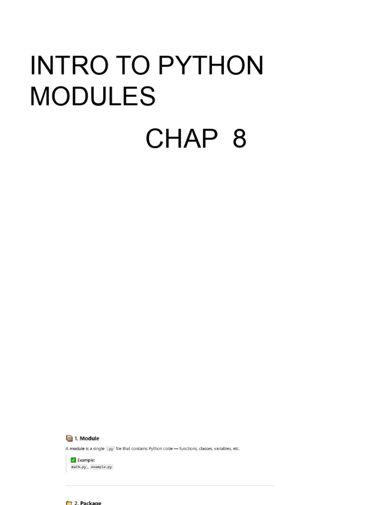 CHP 8 - Introduction To Python Modules | PDF