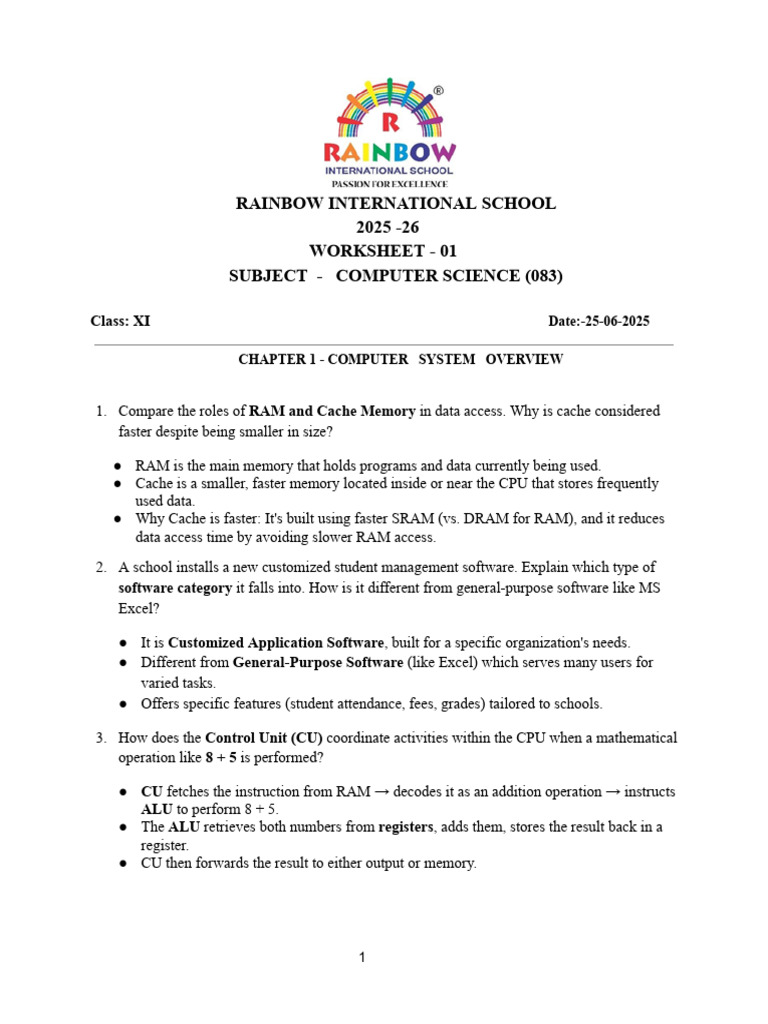 CHP 1 - Computer System Overview - Ak | PDF | Random Access Memory ...