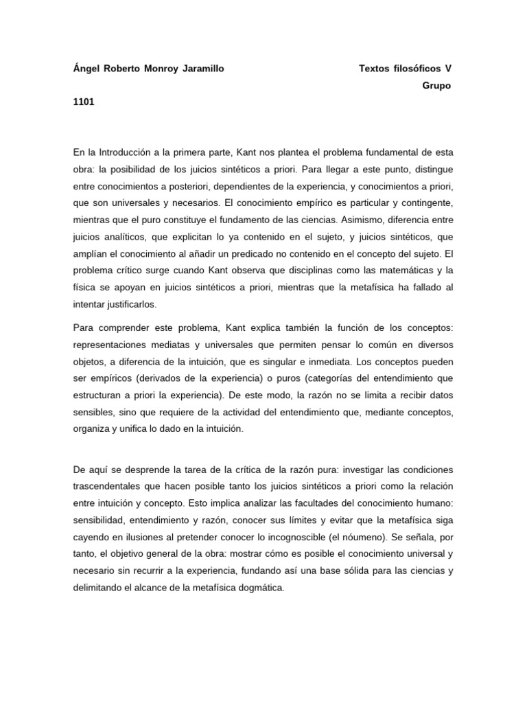 Resumen Intro Primeraparte Razonpura | PDF
