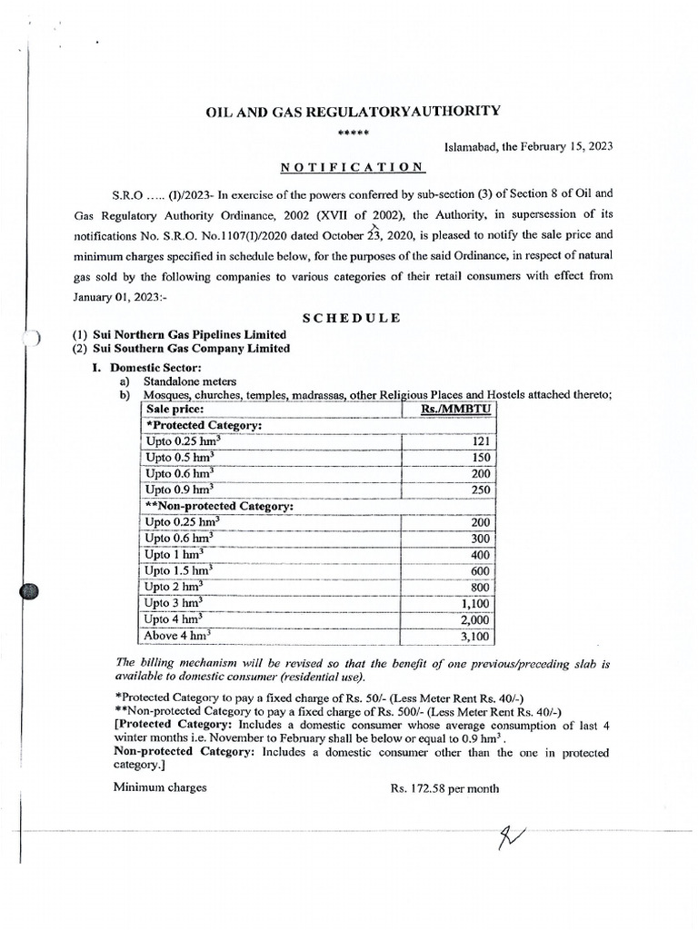 Natural Gas Sales Price Notification 15-02-2023 | PDF
