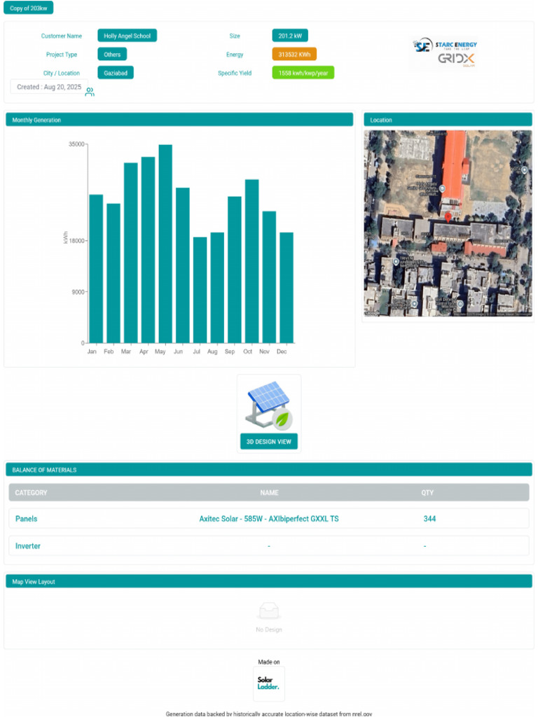 Solar Ladder Design Report - Copy of 203kw | PDF
