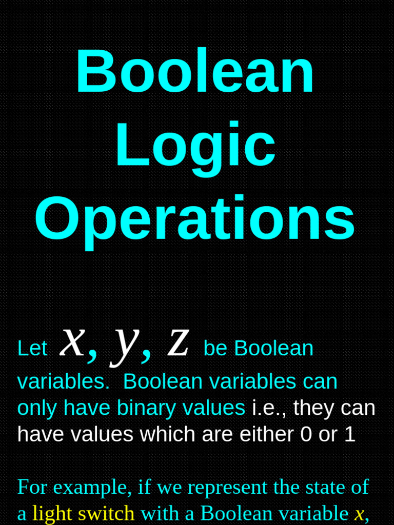 Binary Numbers Logic Operations | PDF | Boolean Algebra | Teaching Mathematics