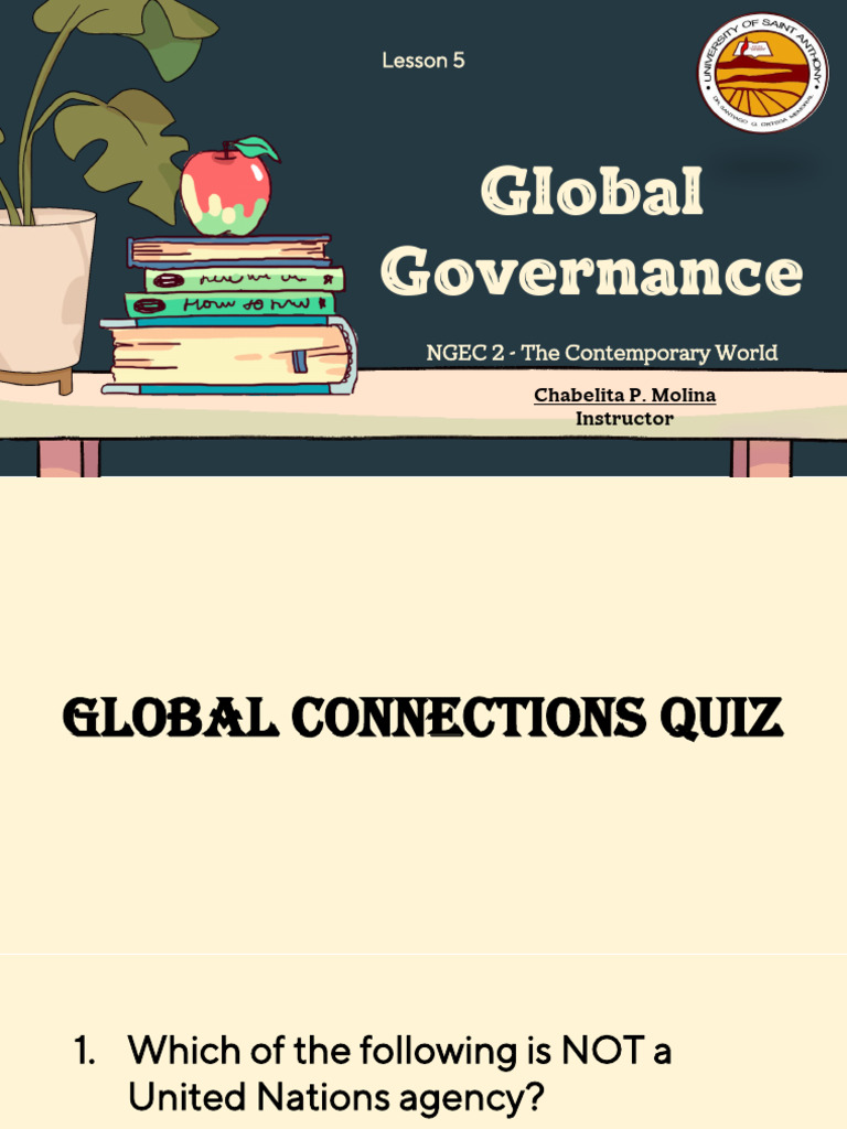 Global Governance Overview and Quiz | PDF | Global Governance | United ...