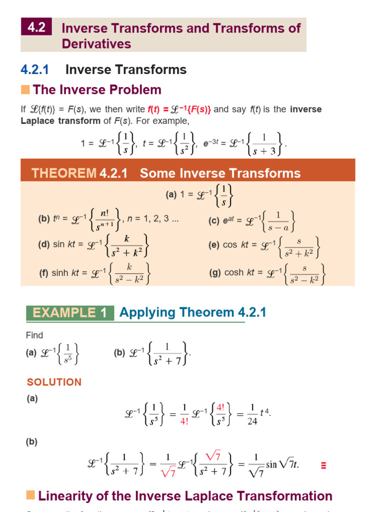 4.2 (3) | PDF | Laplace Transform | Exponential Function
