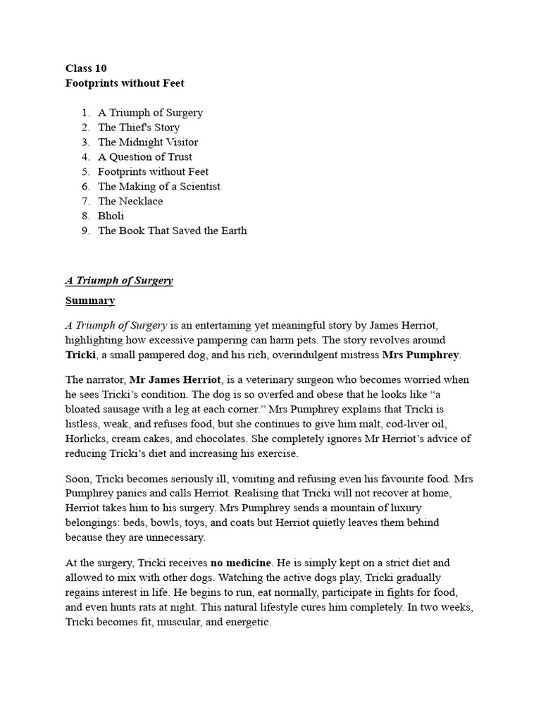 Class 10 Footprints Without Feet Summary | PDF | Science | Crimes