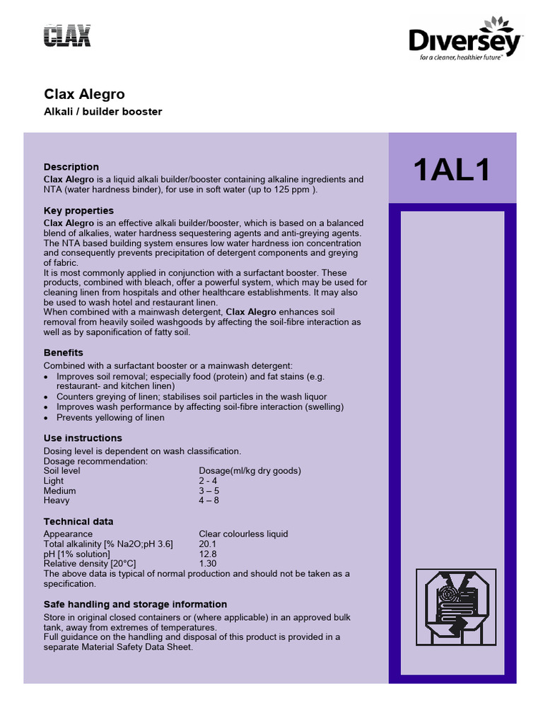 Clax Alegro: Alkali Booster for Laundry | PDF
