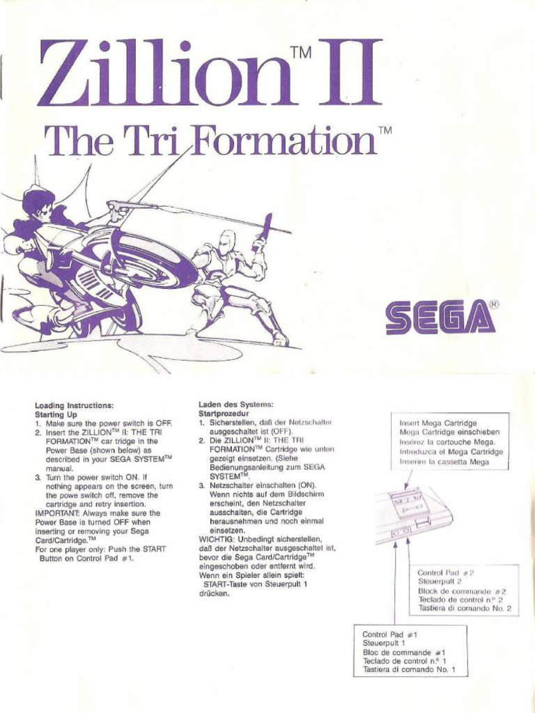 Zillion II the Tri Formation SMS EU Manual | PDF
