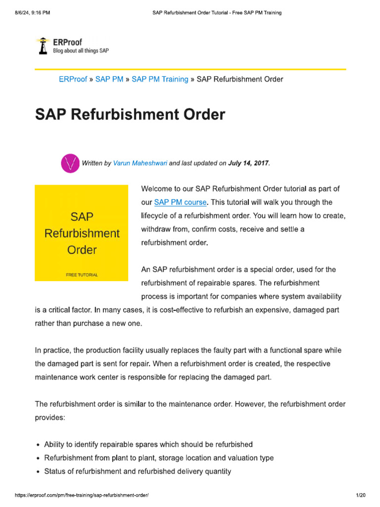 Refurbishment Process | PDF