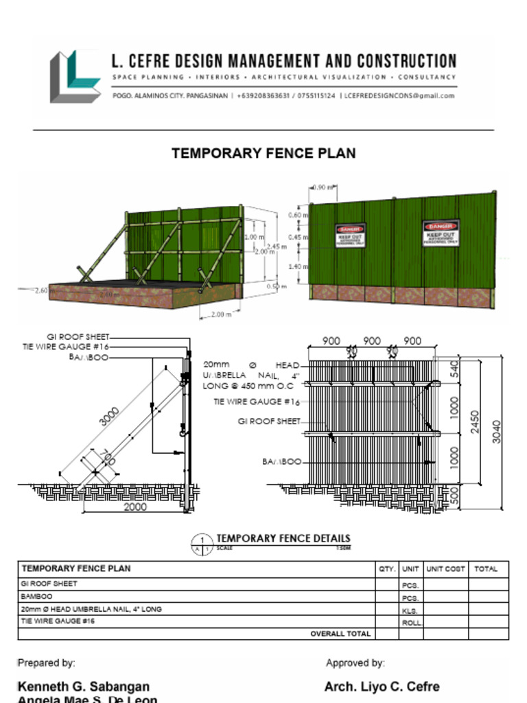 Camero Shop Drawings SD Fence | PDF