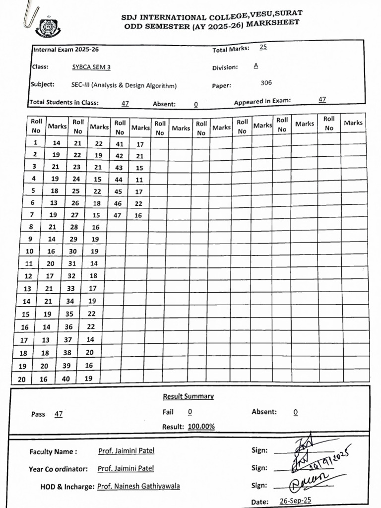 306-SEC-3 - (Analysis and Design Algorithm) Internal and Additional ...