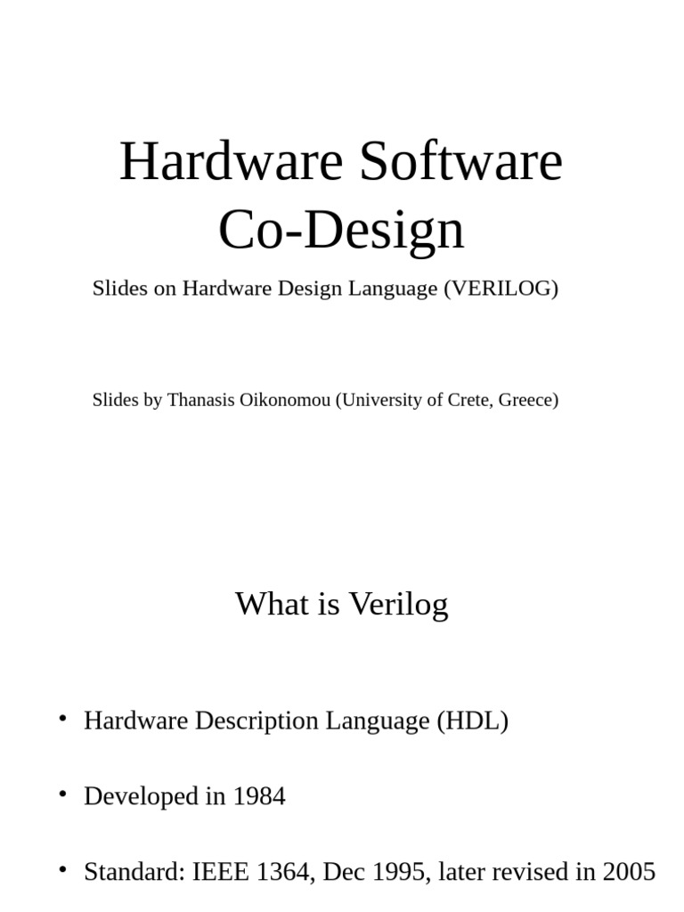 Verilog HDL SLIDES | PDF | Hardware Description Language | Computer Architecture