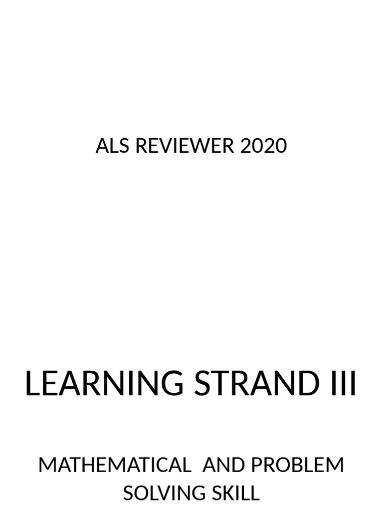 ALS REVIEWER 2020 - Rationalization | PDF