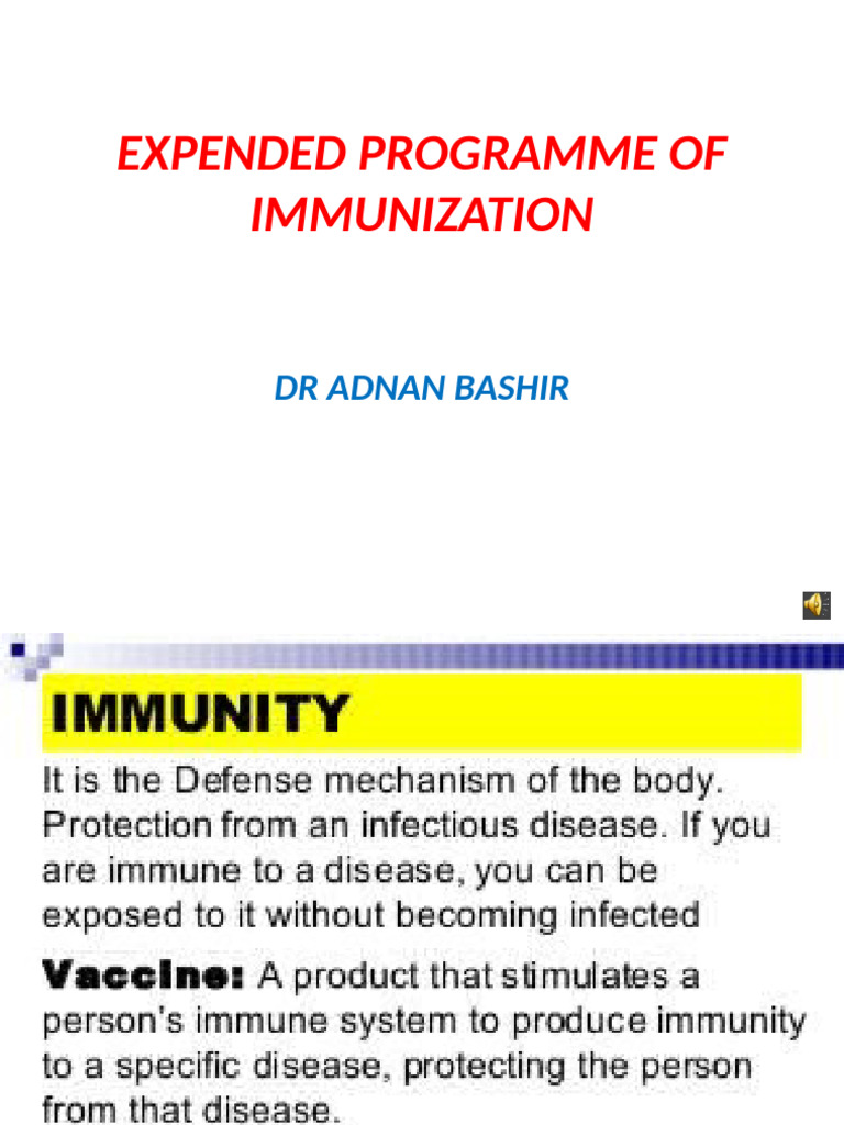 Expended Programme of Immunization: DR Adnan Bashir | PDF