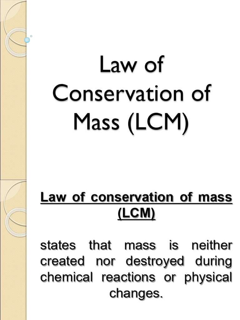 Understanding Conservation of Mass in Chemistry | PDF | Chemical ...