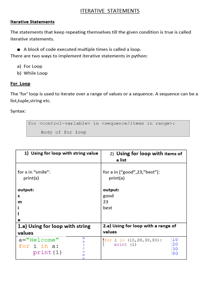 Iterative Statements | PDF | Control Flow | Computer Science