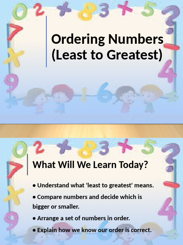 Ordering Numbers: Least to Greatest Guide | PDF