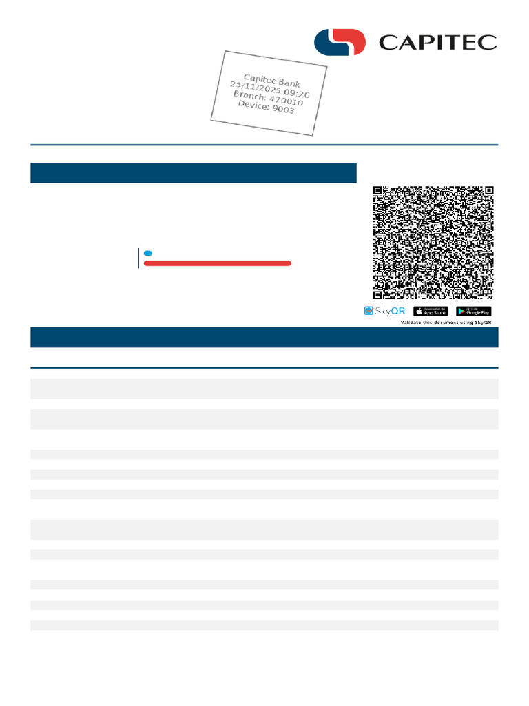Capitec Bank Account Statement 2025 | PDF | Payments | Banks