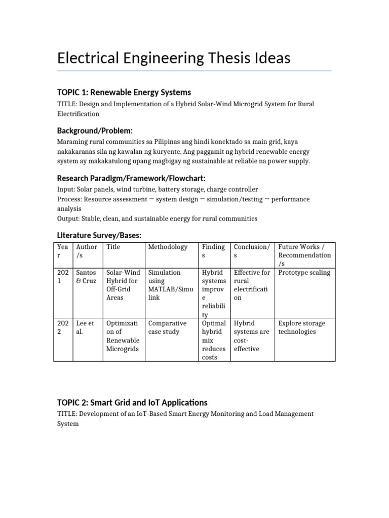 Thesis Ideas | PDF | Sustainable Technologies | Sustainable Energy
