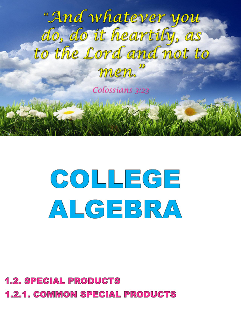 Caltrg 103 Week 3 - 4 Co1 Lessons | PDF | Mathematical Analysis | Algebra