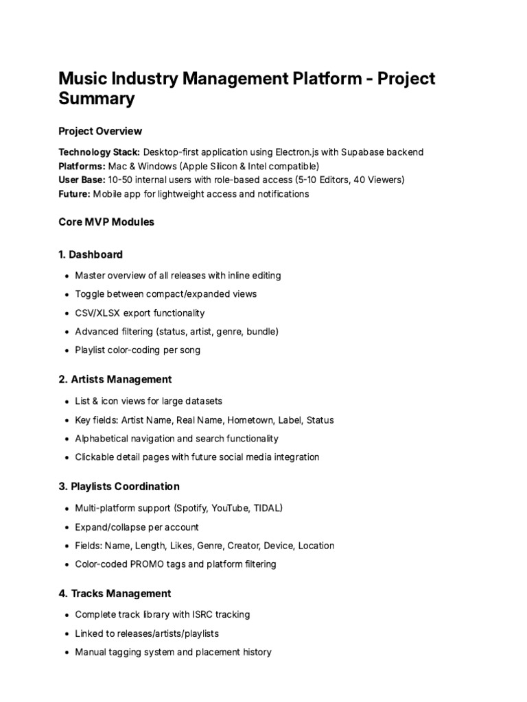 Music Management Platform with Electron & Supabase | PDF | Microsoft ...