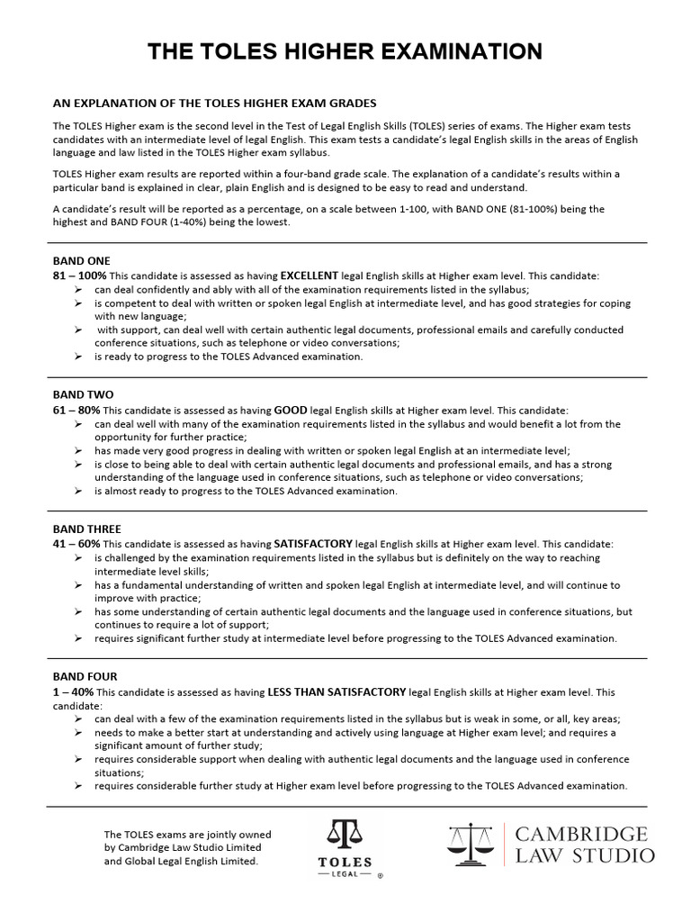 TOLES Higher Grading | PDF